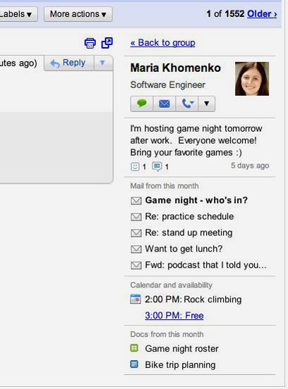 חדש בג'ימייל: People Widget